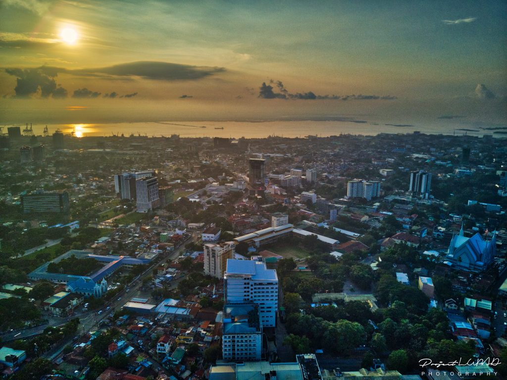 Spectacular Golden Hour Aerial View of Cebu City
