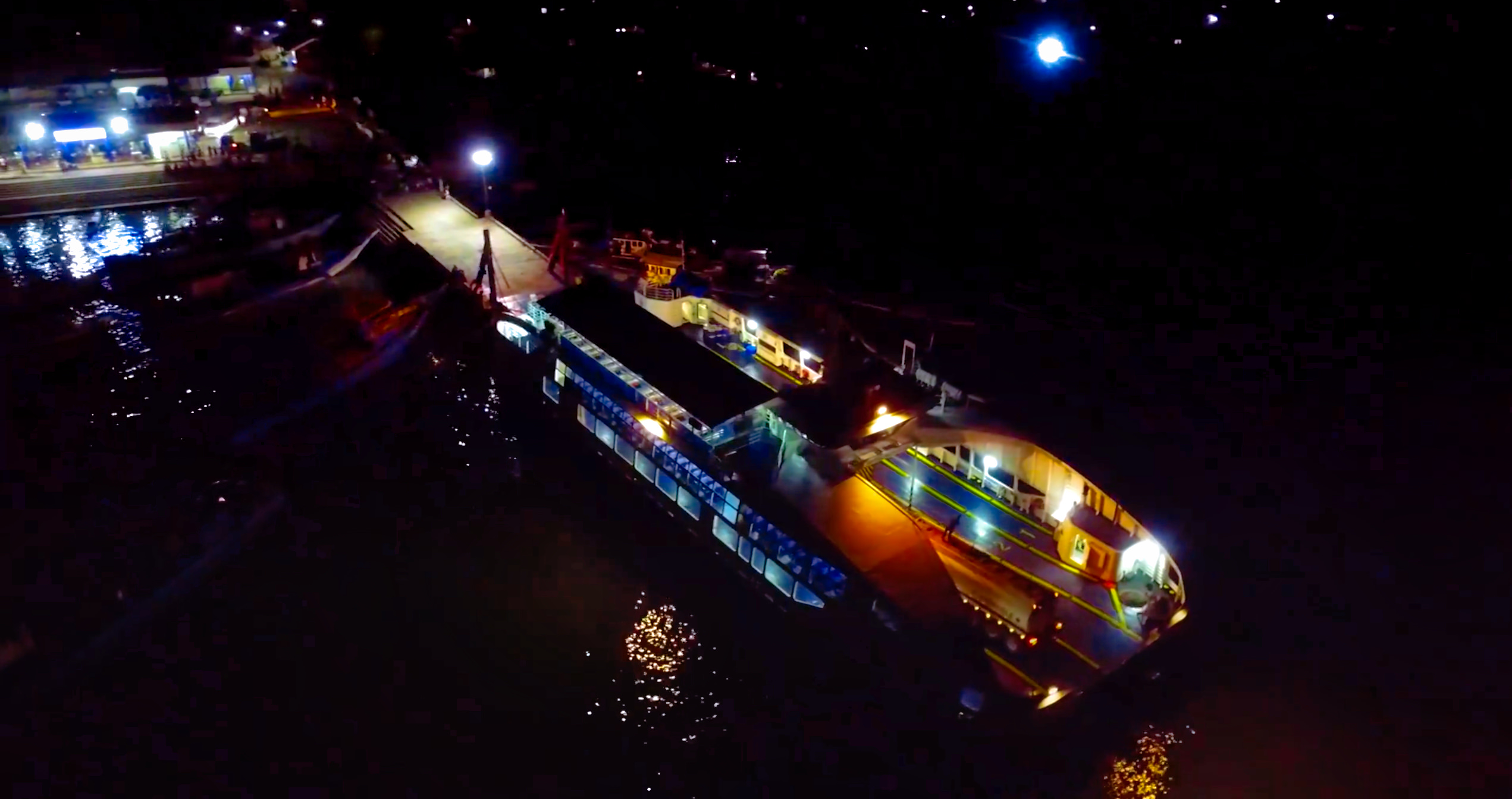 VIDEO: Fast Cat Docked at Opol Port Aerial View