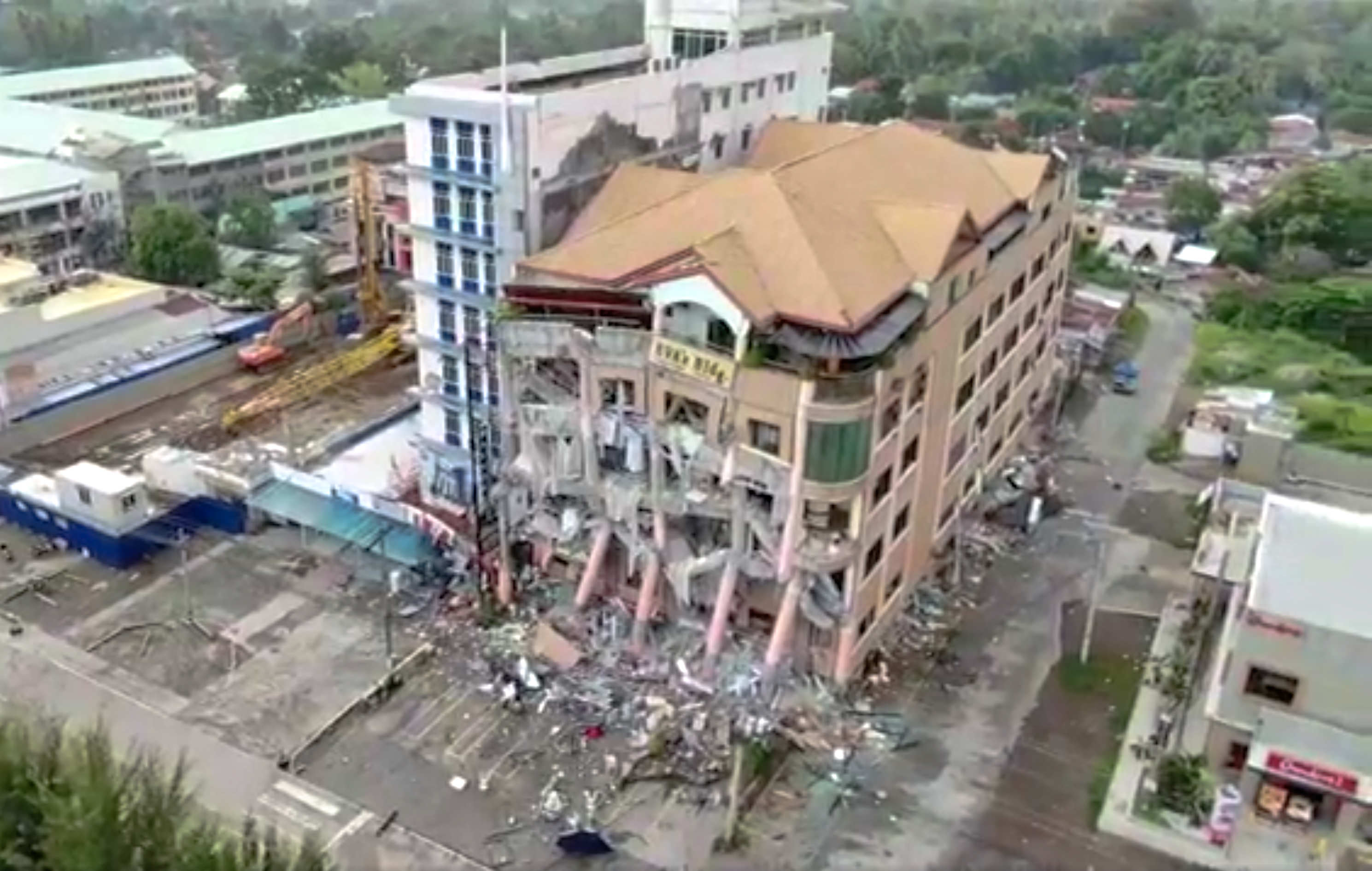 Eva's Hotel Aerial Inspection After Strong Earthquake in Mindanao