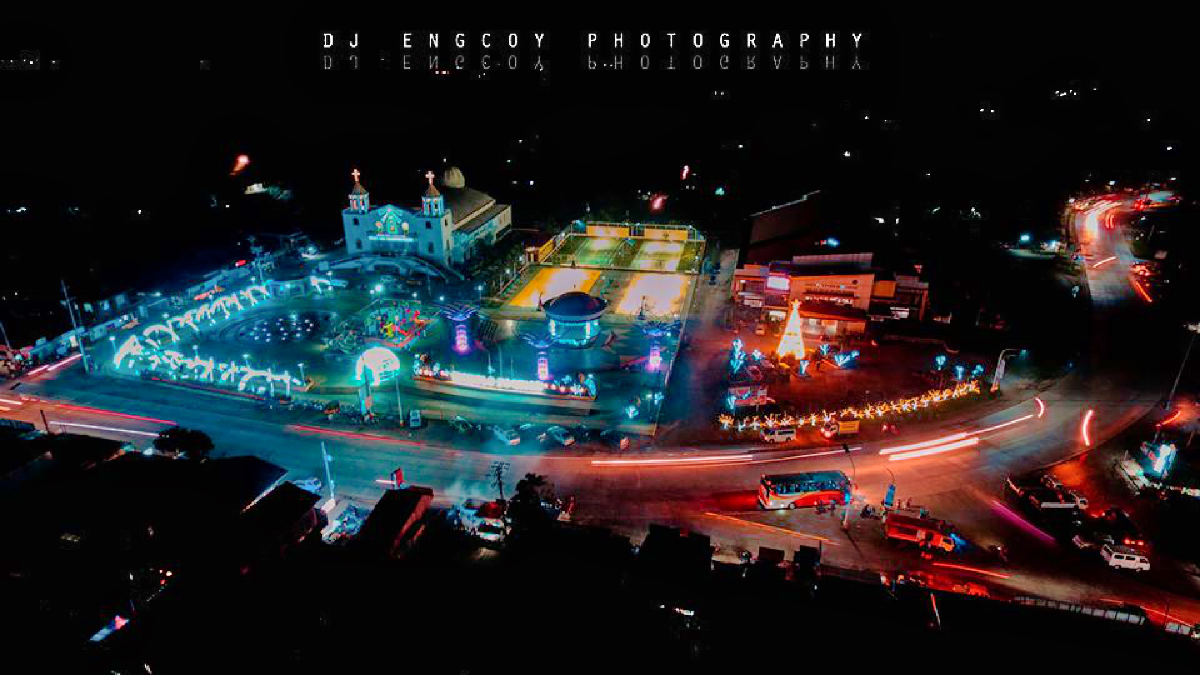 Spectacular Manolo Fortich Centennial Plaza Aerial View at Night