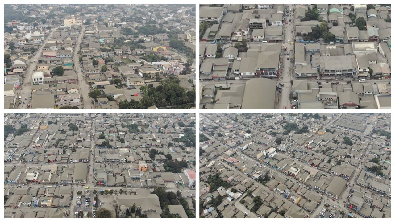 Aerial View of Cavite Covered in Ash a Day After Taal Volcano Eruption