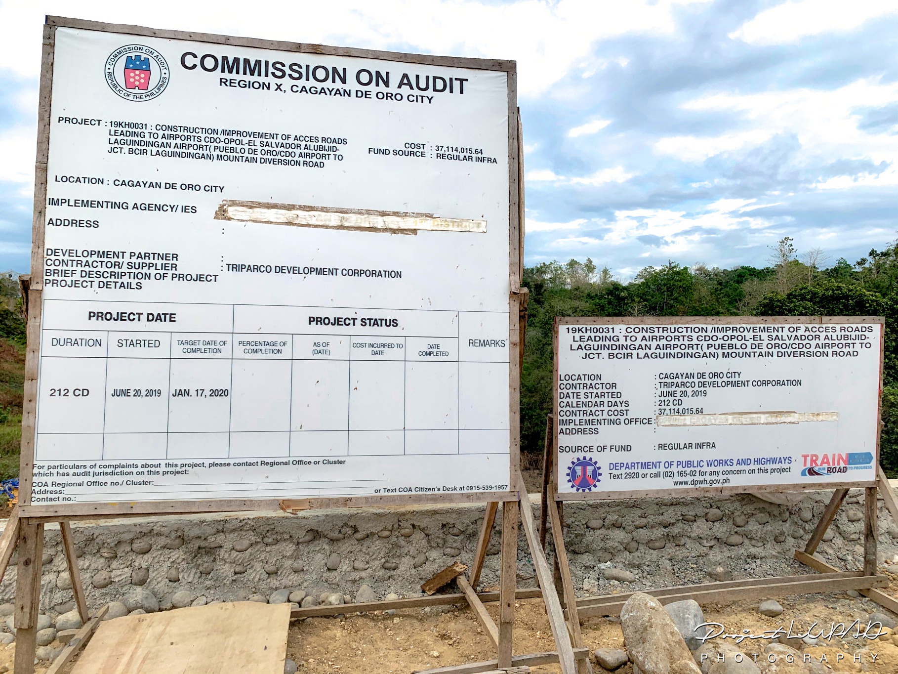 CDO - Laguindingan Airport Mountain Diversion Road as of January 2020