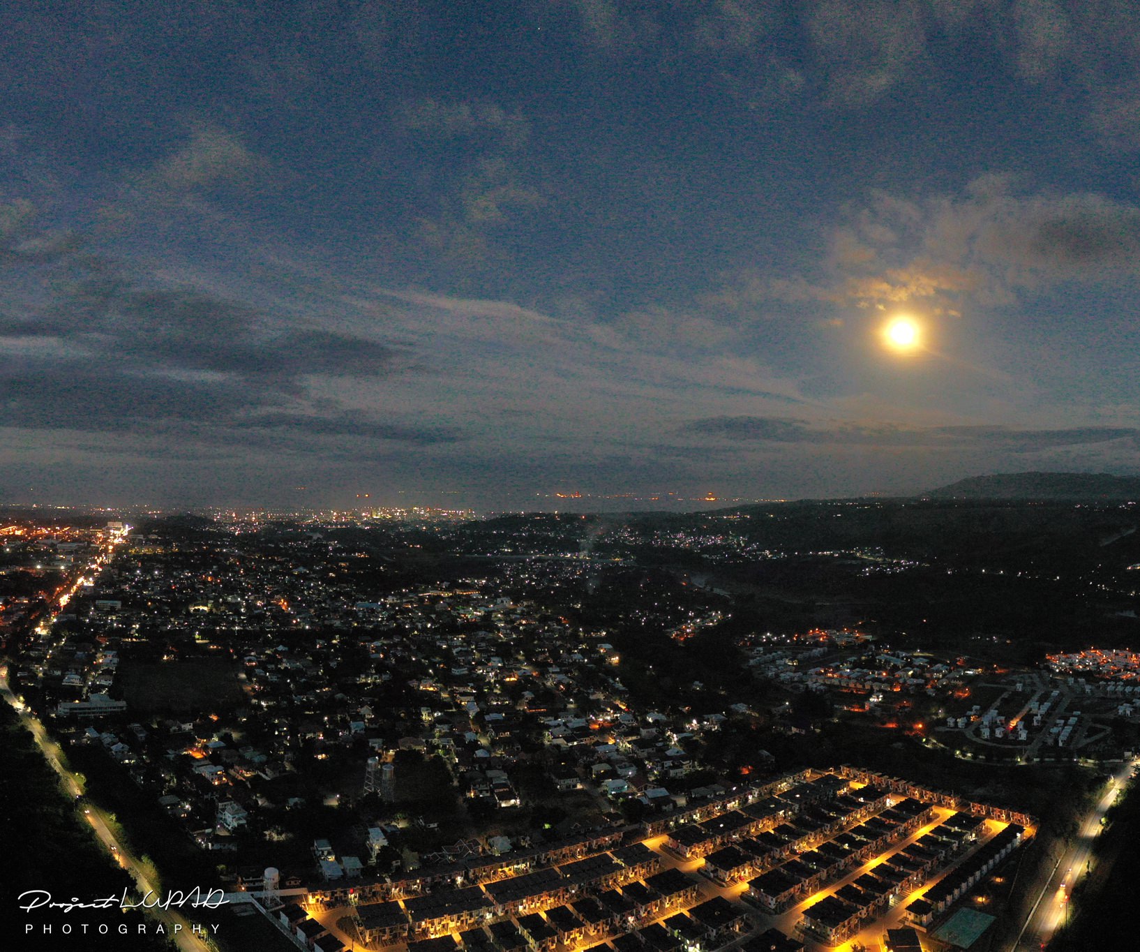 First Full Moon of 2020 in the Philippines Aerial View
