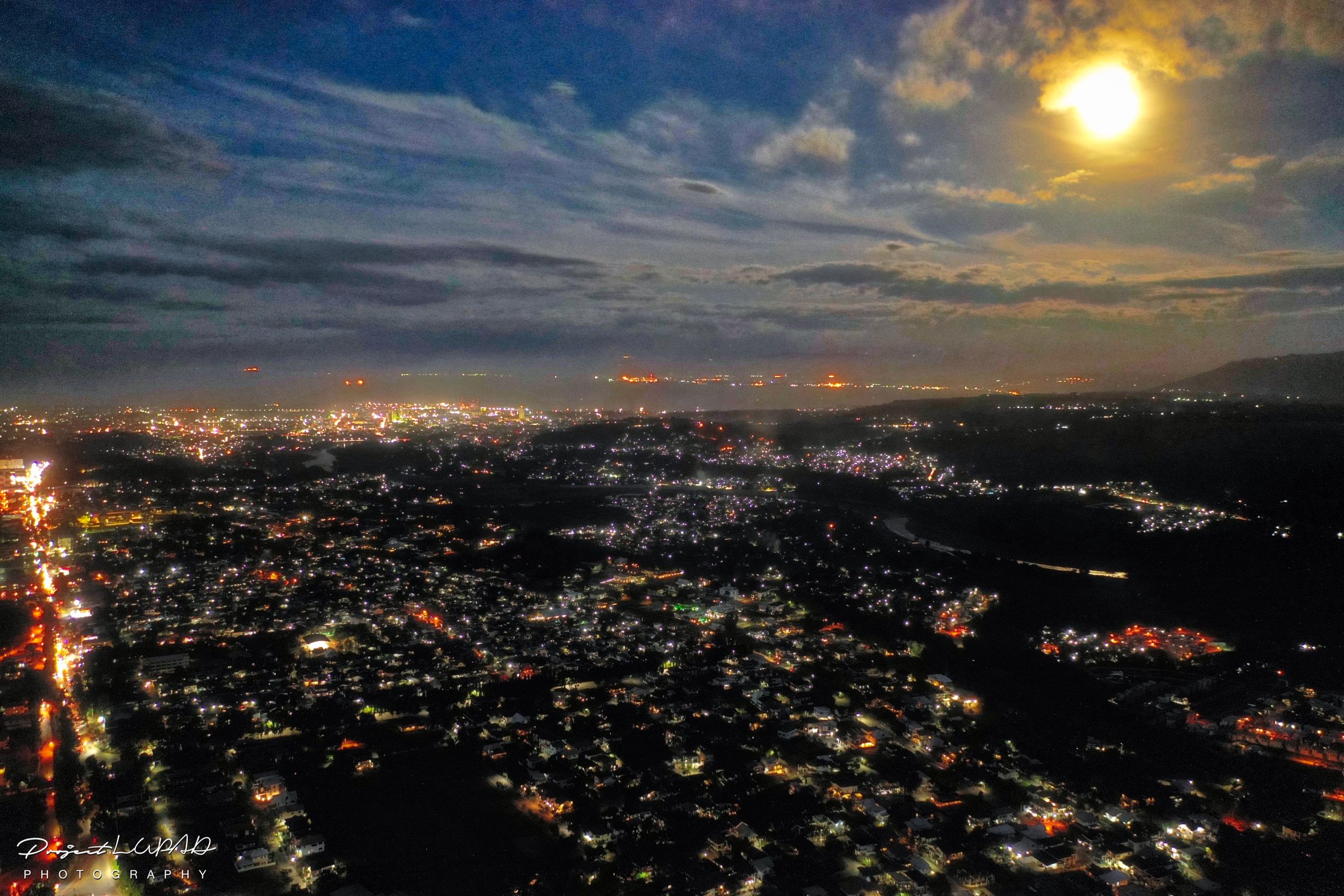 First Full Moon of 2020 in the Philippines Aerial View