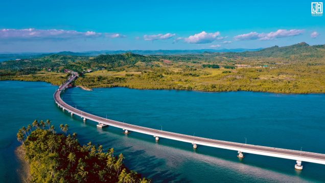 Longest Bridge in the Philippines Connecting Samar and Leyte Aerial View