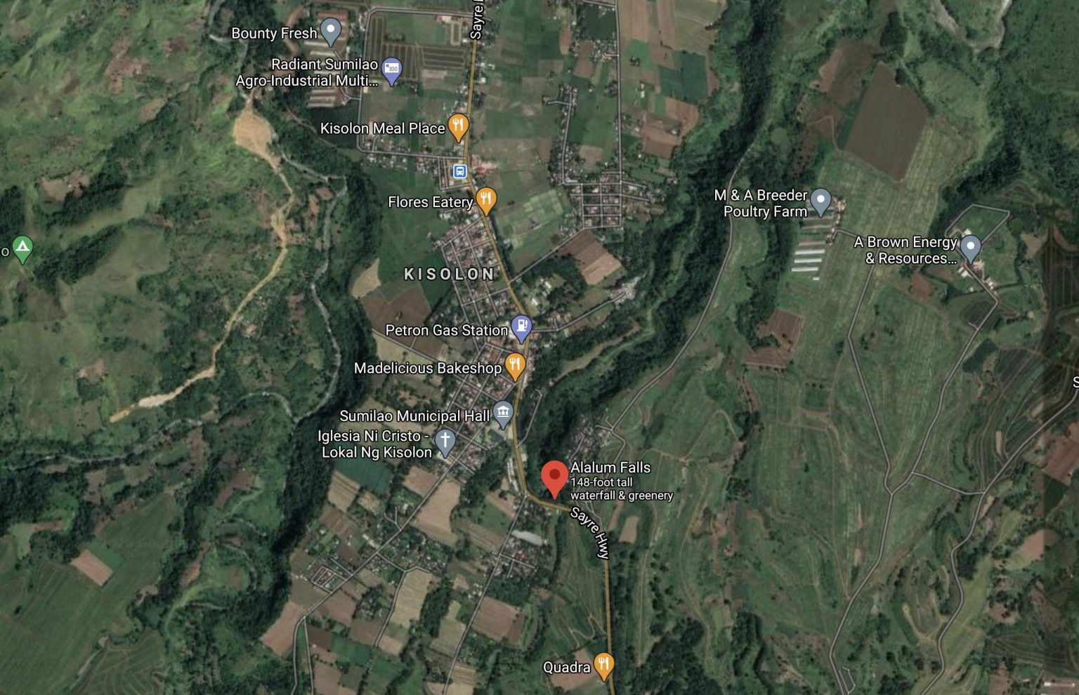 148-foot High Waterfall Along the Highway in Sumilao, Bukidnon