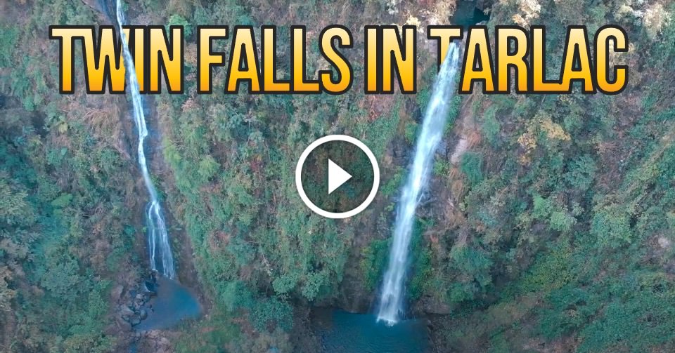 Aerial View of the Astonishing Twin Falls in Mayantoc, Tarlac
