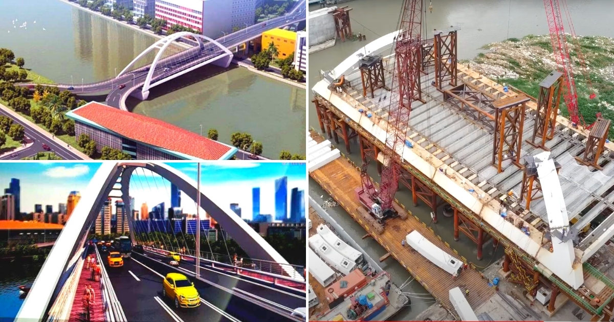 Installation of Suspension Arch at Binondo-Intramuros Bridge 2021 Update