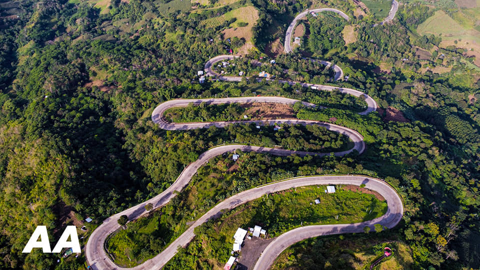Quezon “Zigzag” Road Aerial View along BuDa Road in Bukidnon