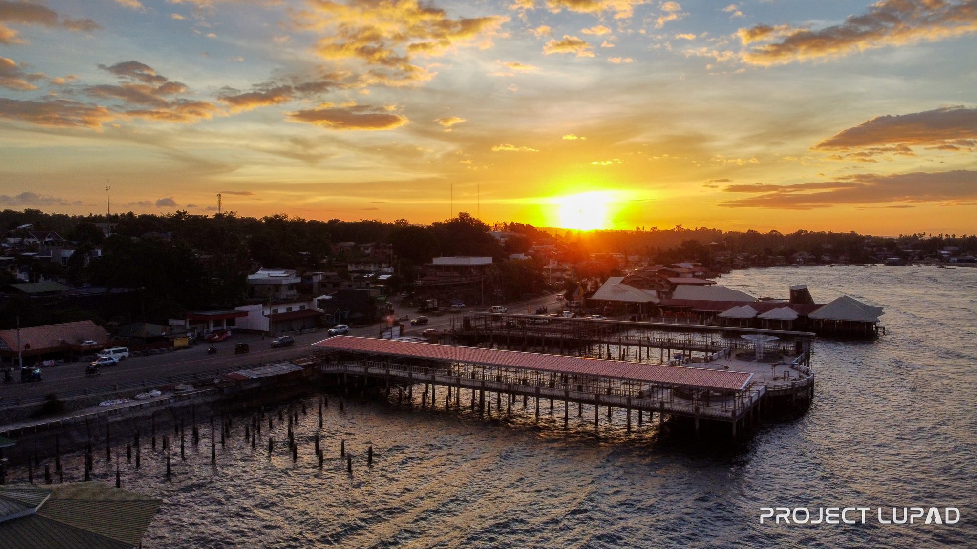 New Opol Boardwalk Spectacular Sunset to Sundown Aerial View
