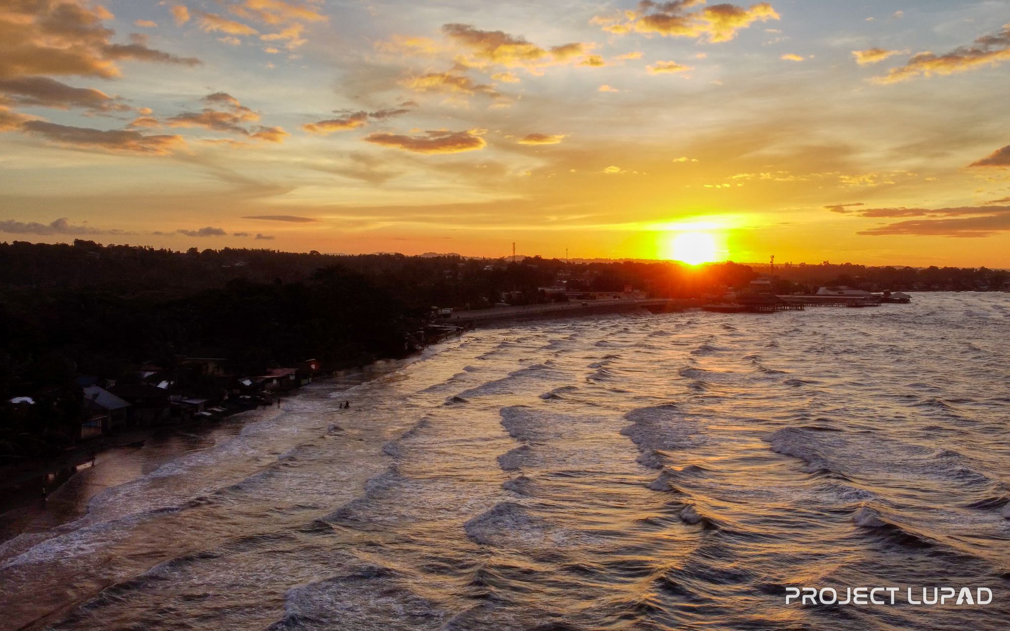 New Opol Boardwalk Spectacular Sunset to Sundown Aerial View