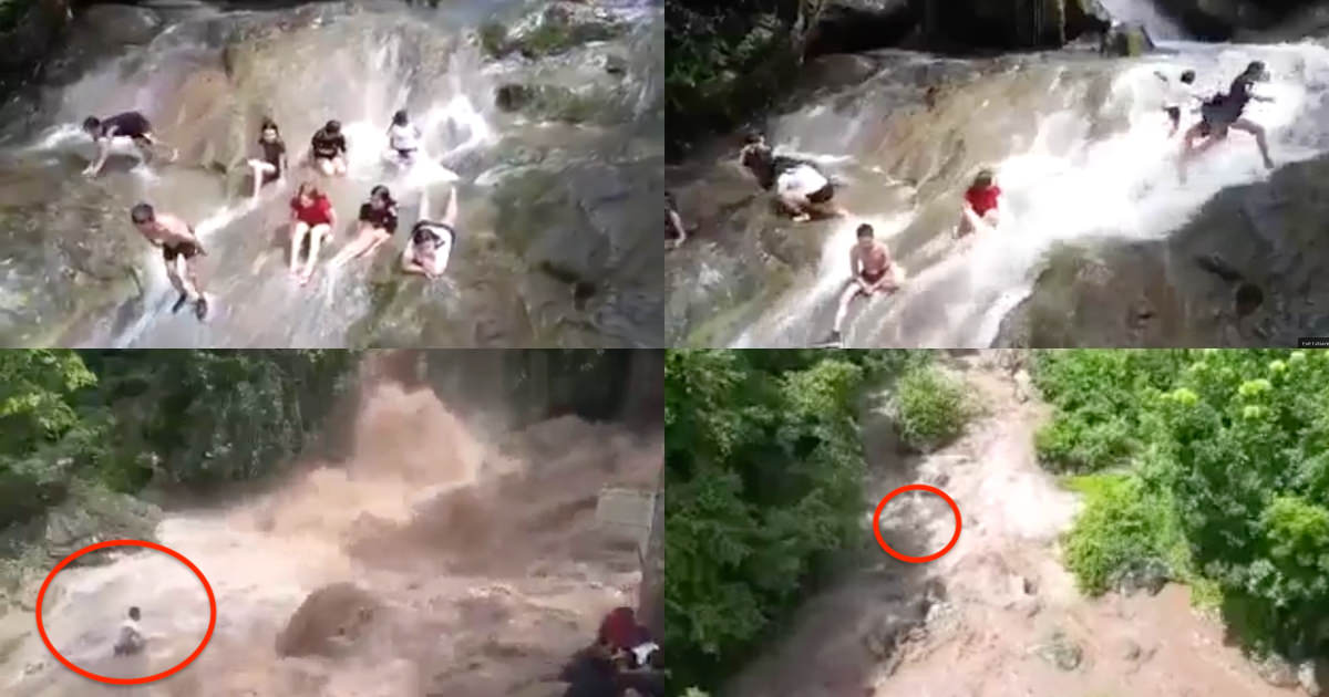 Actual Footage of Tinubdan Falls Flash Flood Incident in Catmon, Cebu