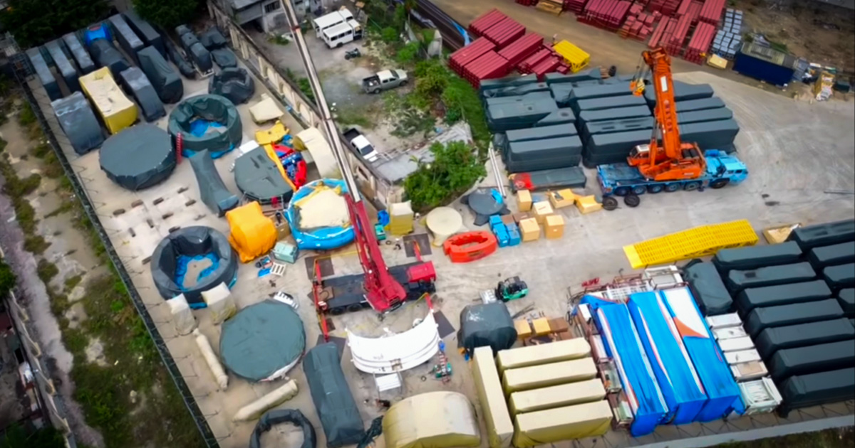 Assembly of Tunnel Boring Machine at Metro Manila Subway Aerial View